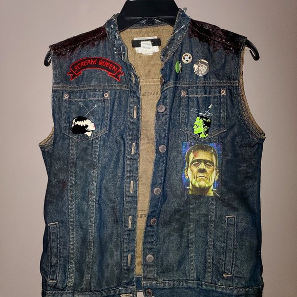 Big Trouble | Jackets & Coats | Handmade Scream Queen Denim Punk Vest ...